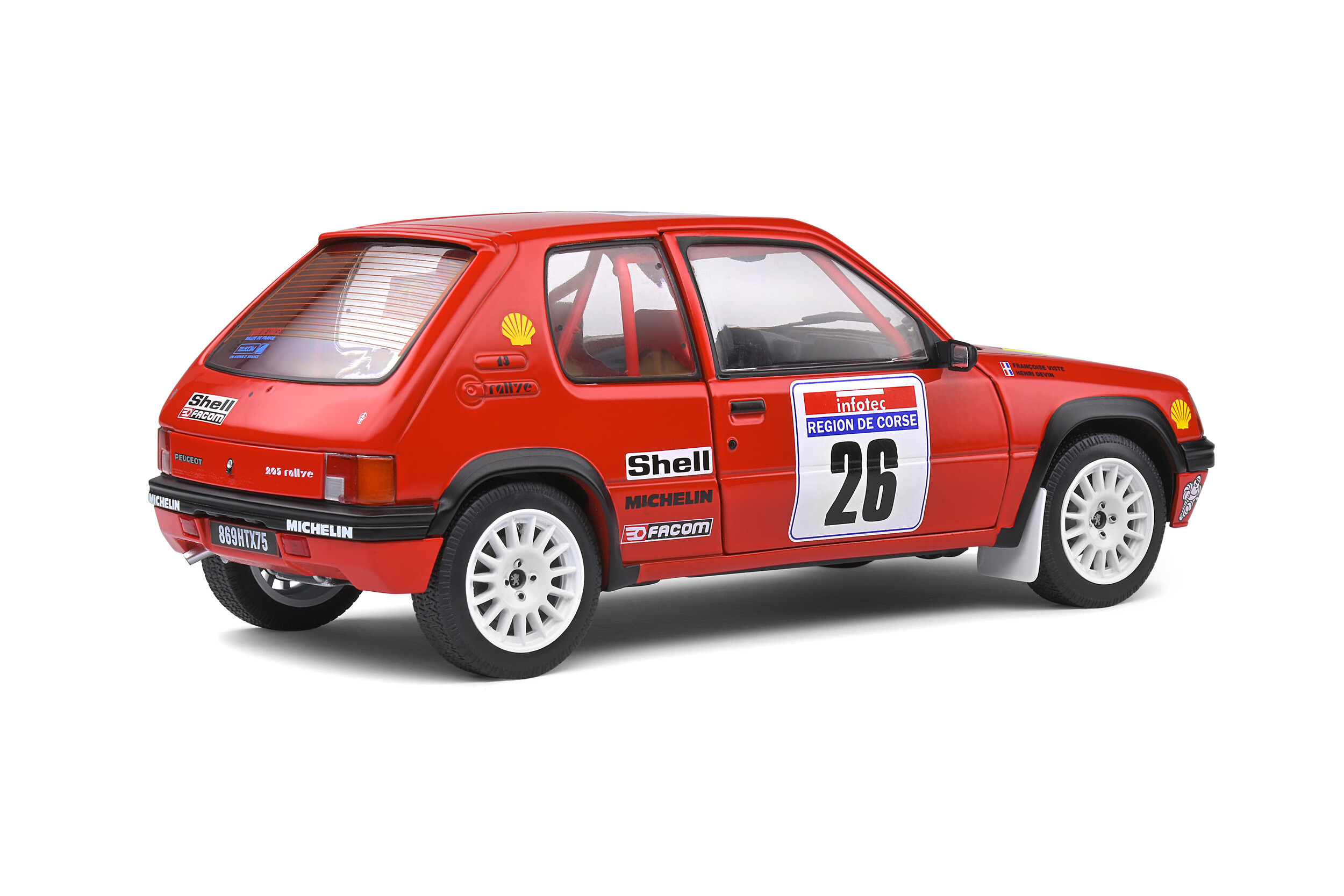 Peugeot 205 Rallye - Tour de Corse - 1990 - #26 H.DEVIN/F.VISTE - Solido
