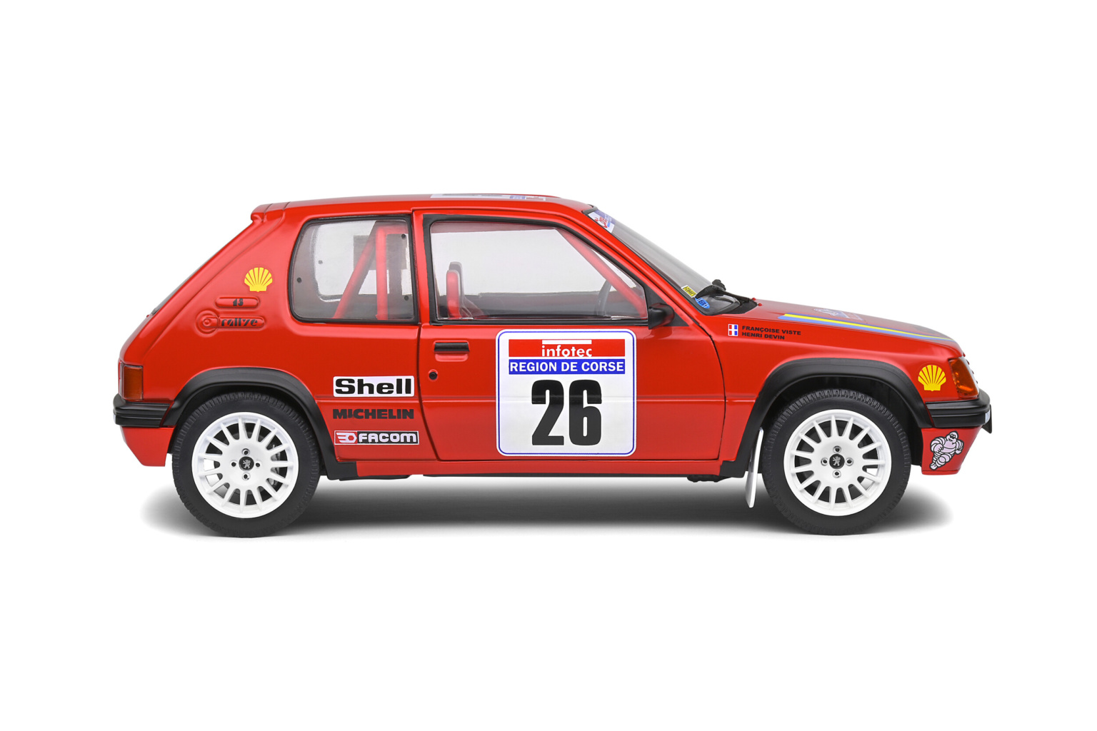 Peugeot 205 Rallye - Tour de Corse - 1990 - #26 H.DEVIN/F.VISTE - Solido