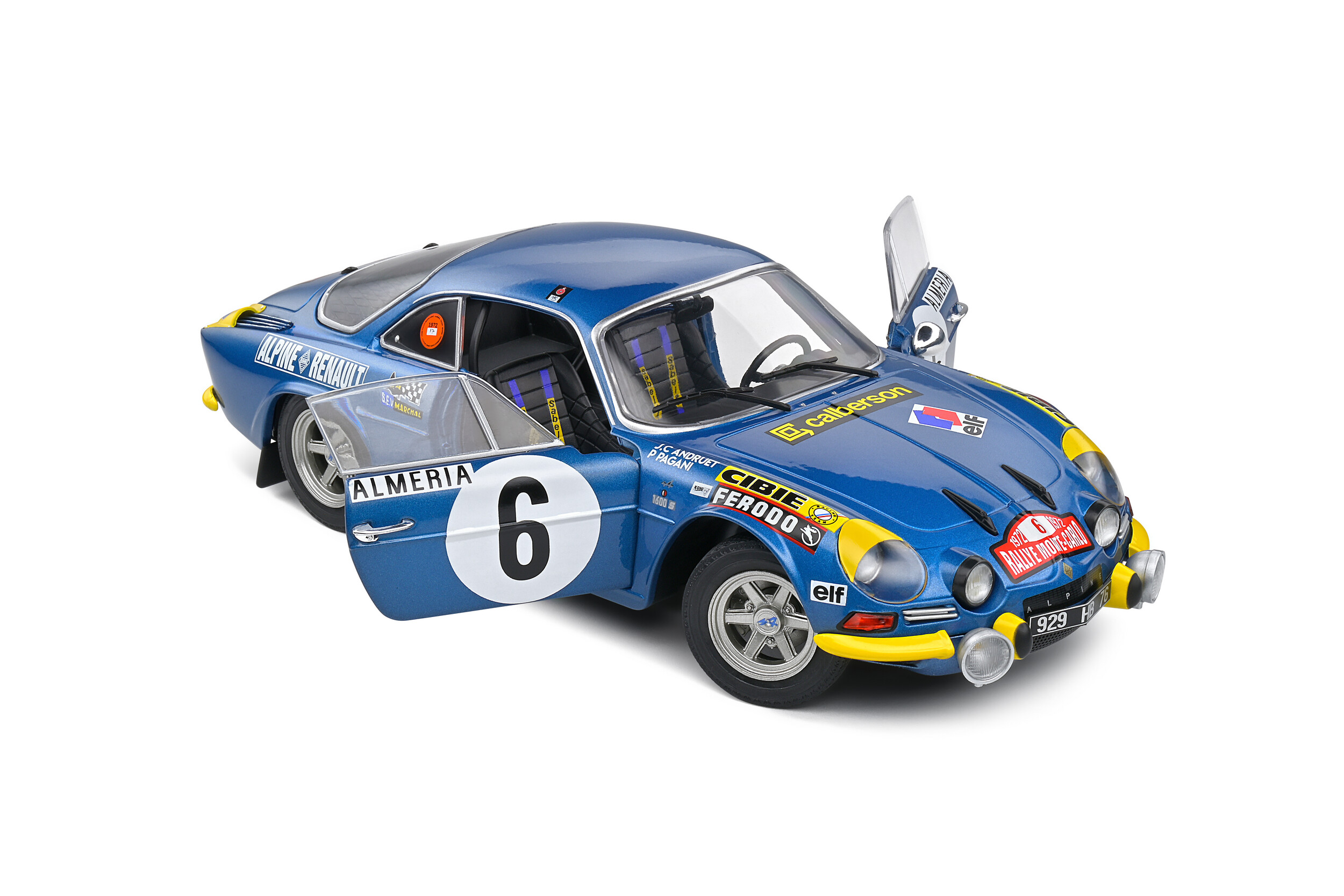 Alpine A110 1600S - Rallye Montecarlo - 1972 - #6 Andruet/ Pagani - Solido