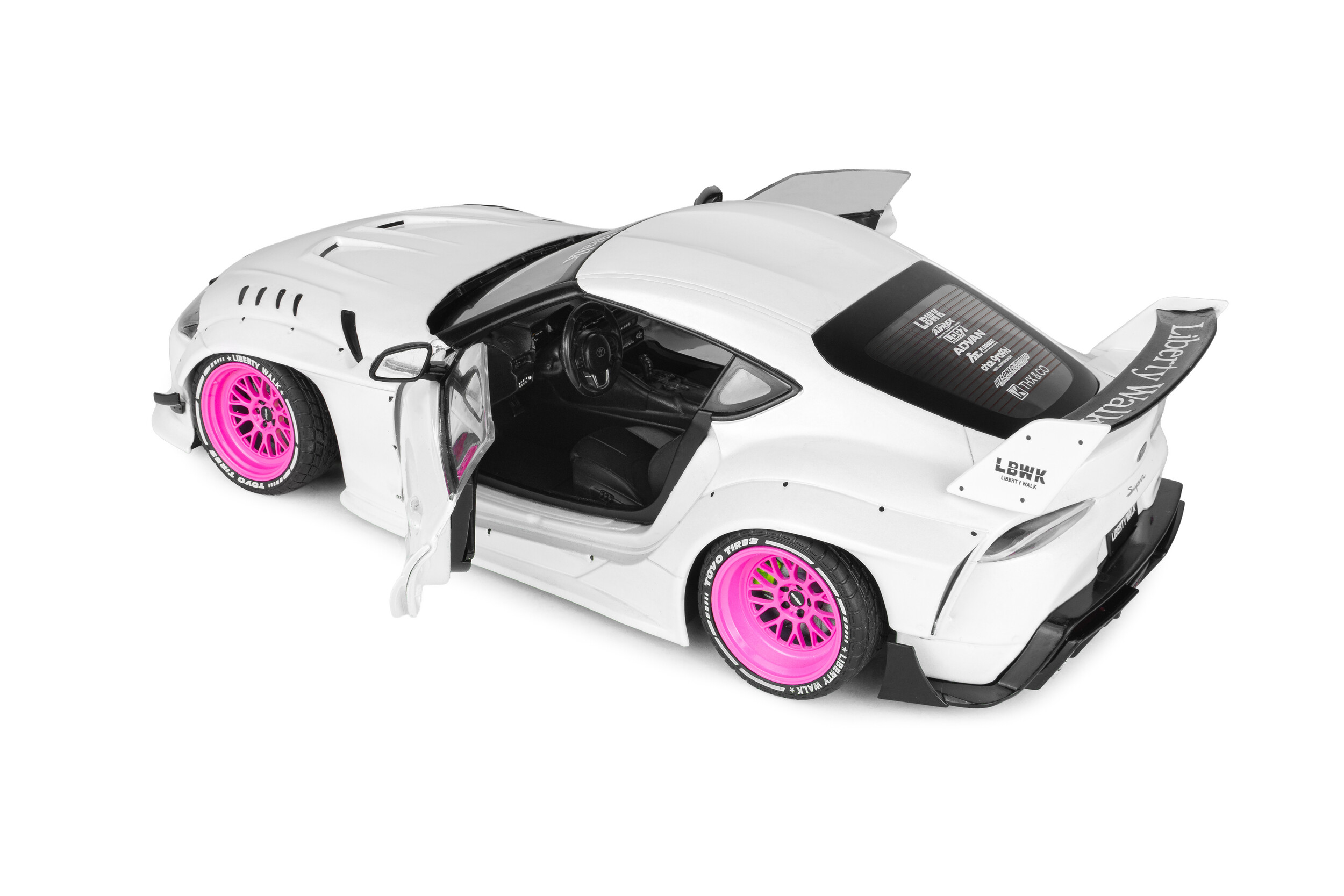 Toyota GR Supra LIBERTY WALK BODY KIT - WHITE PINK - 2025 - Solido