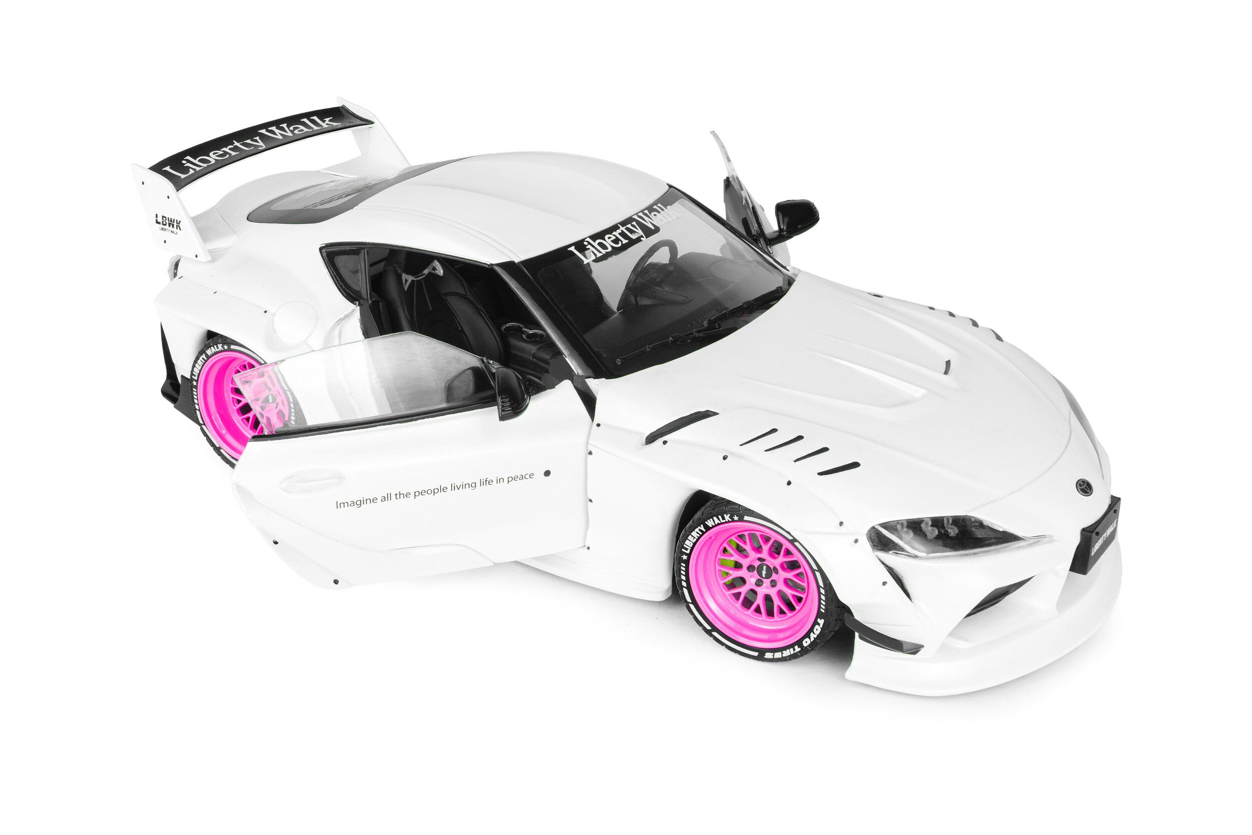 Toyota GR Supra LIBERTY WALK BODY KIT - WHITE PINK - 2025 - Solido